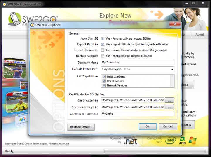 SWF2Go Professional - Orison Technologies